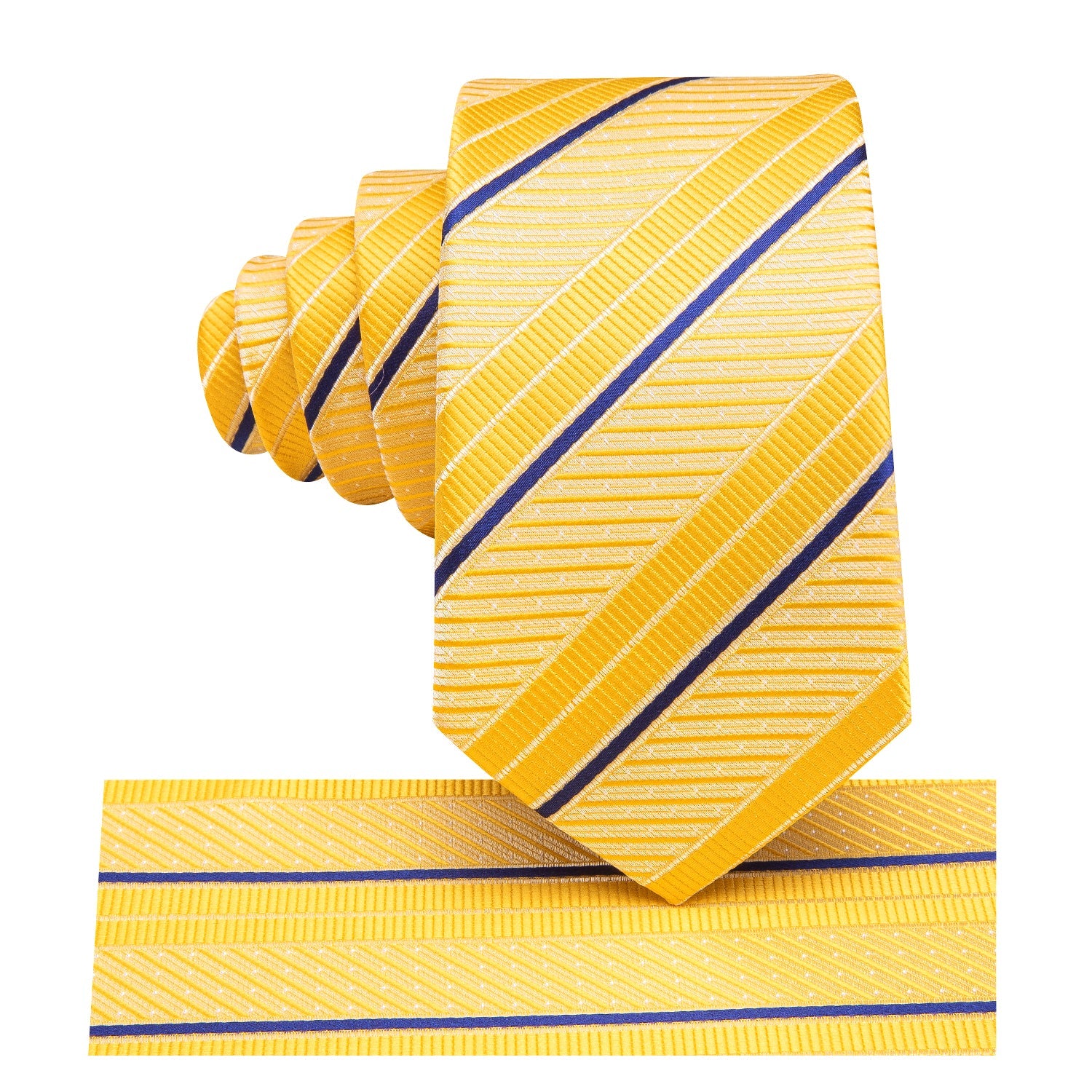 Ties2you Suit Tie Yellow Blue Striped Silk Mens Business Work Tie Set ...