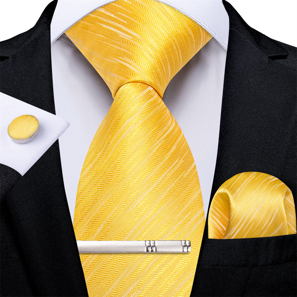 Ties2you Yellow Fine Striped Men's Tie Set – ties2you