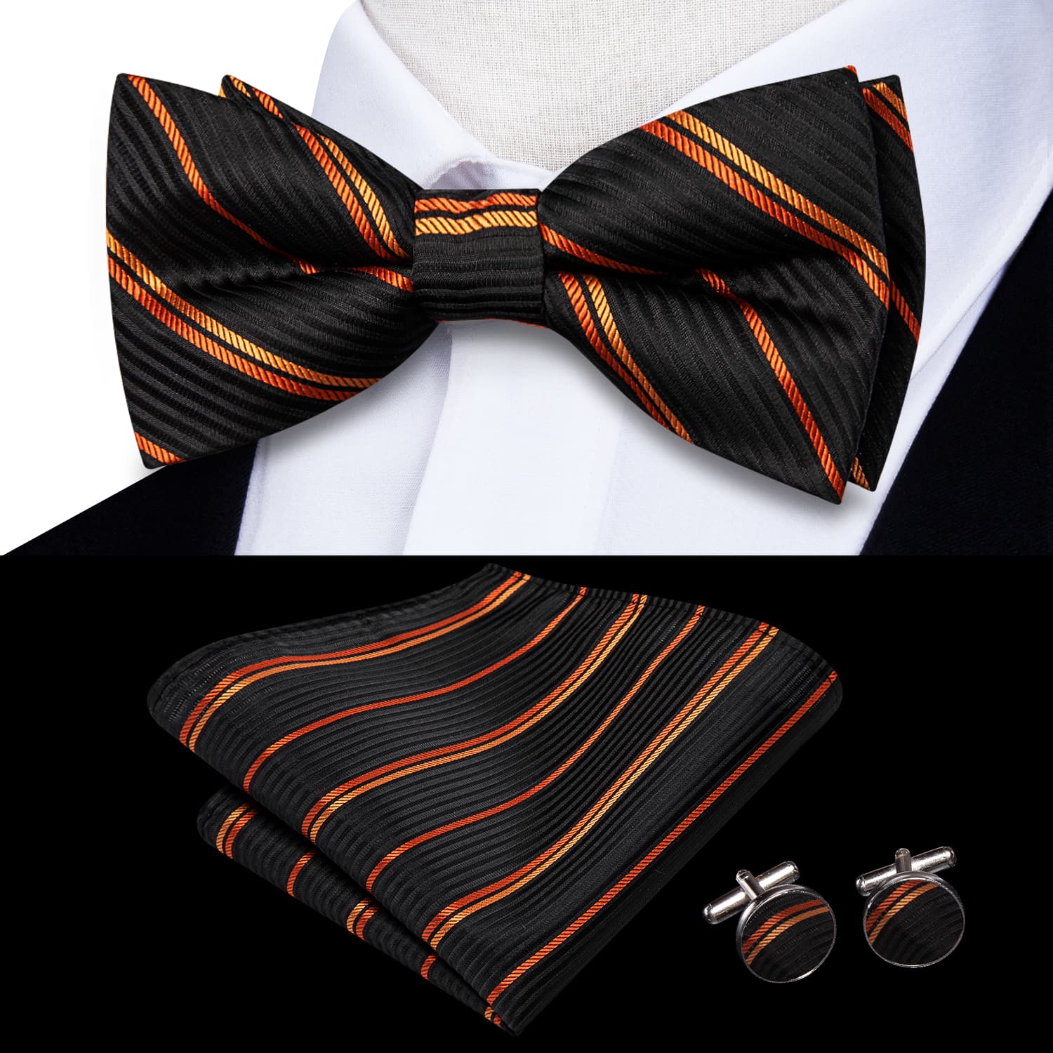 Black Bow Tie Men's Formal Silk Bow Tie In Ivory (pre-tied Style ...