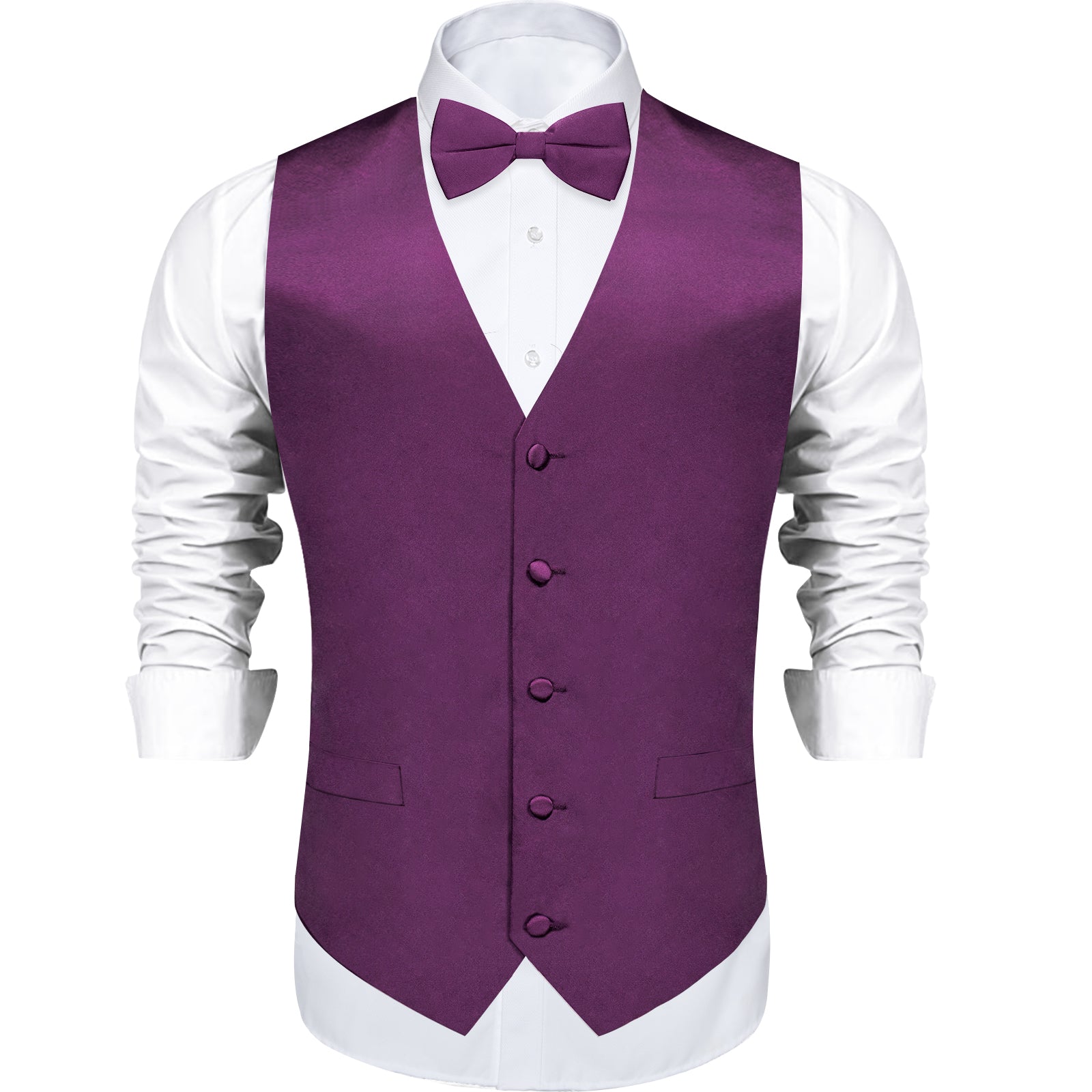 Purple Violet Solid Silk Men's Vest Single Vest – ties2you