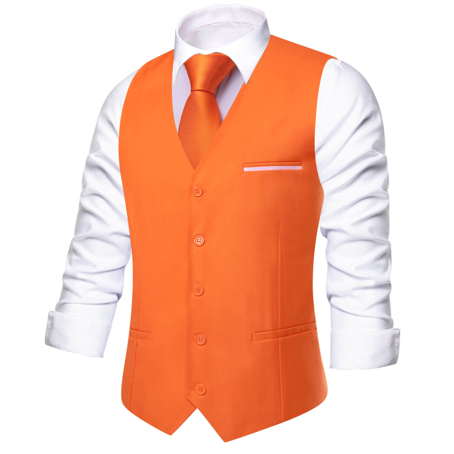 Ties2you Men's Formal Vest Coral Orange Solid Silk Vest Business Suit ...