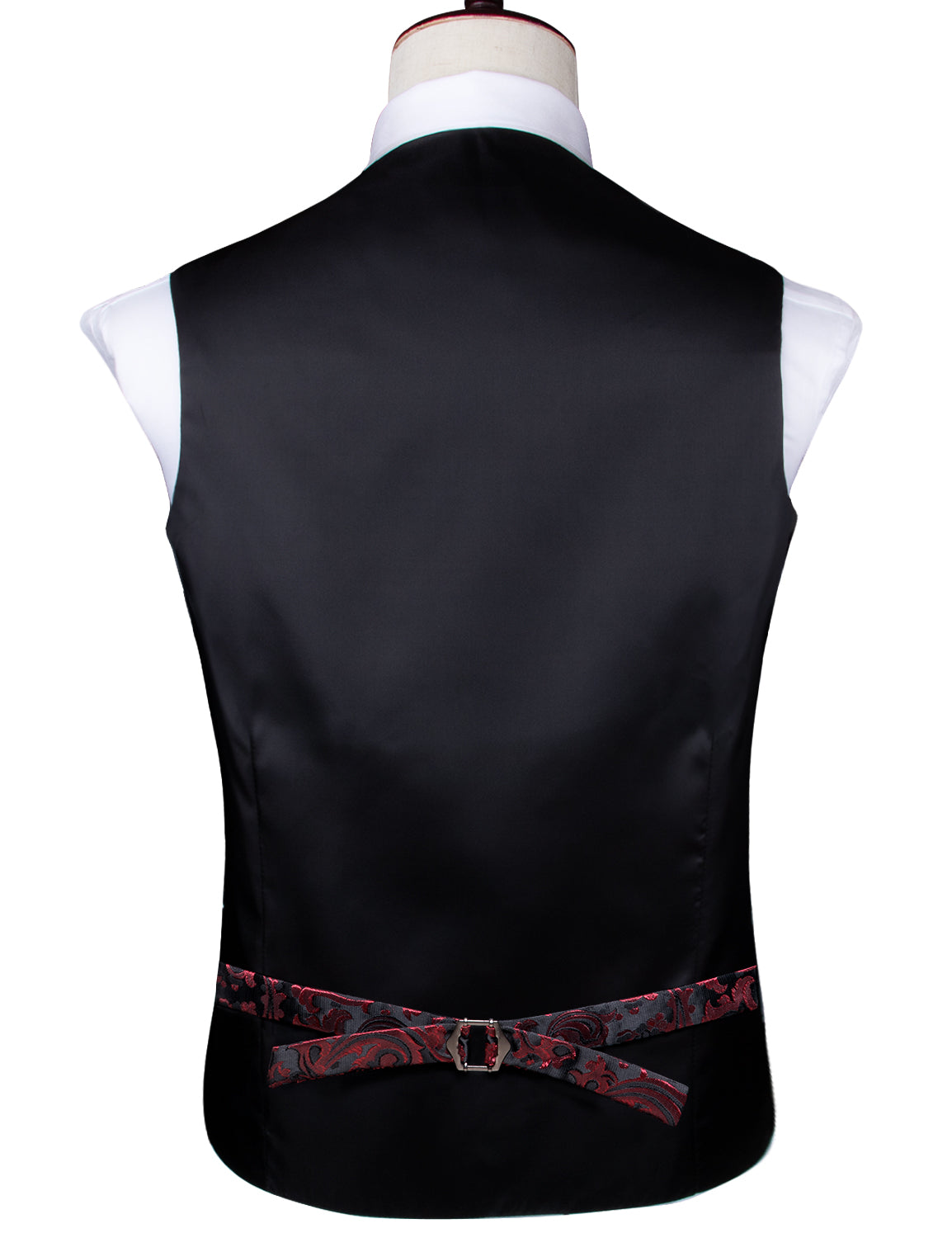 Ties2you Dress Vest Black Red Floral Silk Mens Vest Tie Set for Suit ...
