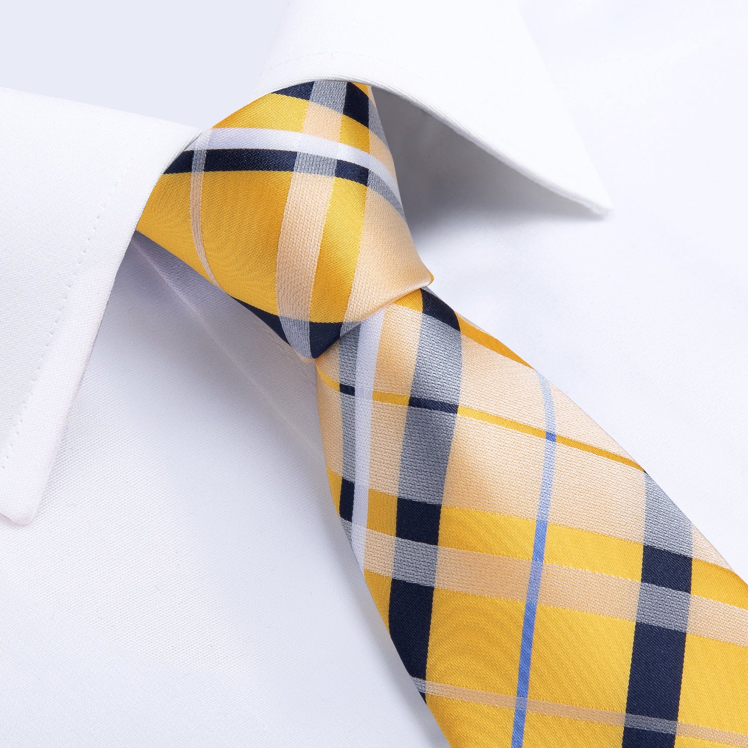 Ties2you Business Tie Yellow Blue Wide Striped Silk Men's Work Tie Set ...