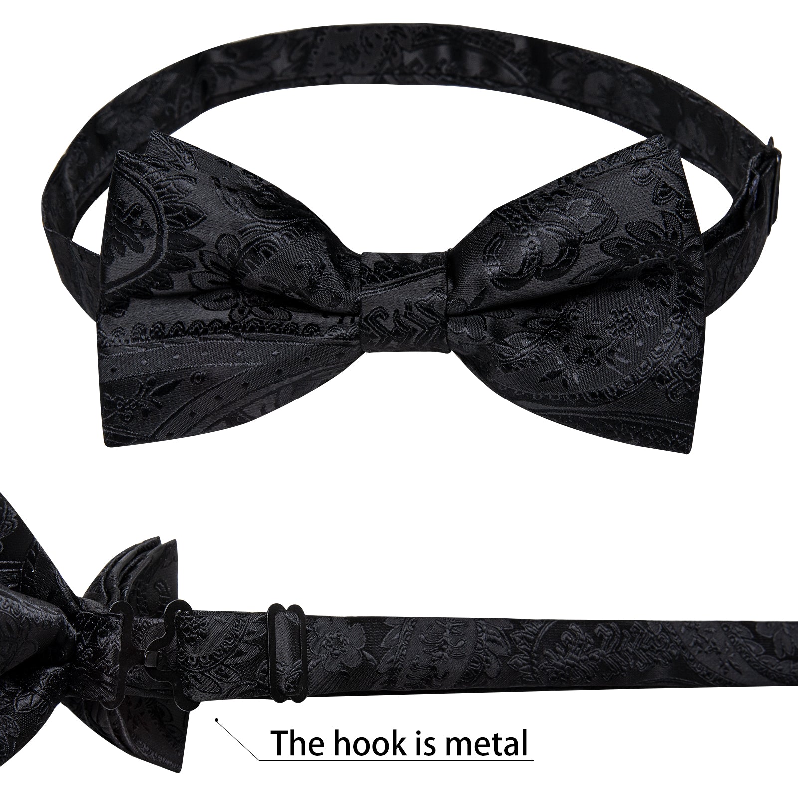 Ties2you Vest Suit Black Paisley Silk Men's Vest Bowtie Necktie Set ...