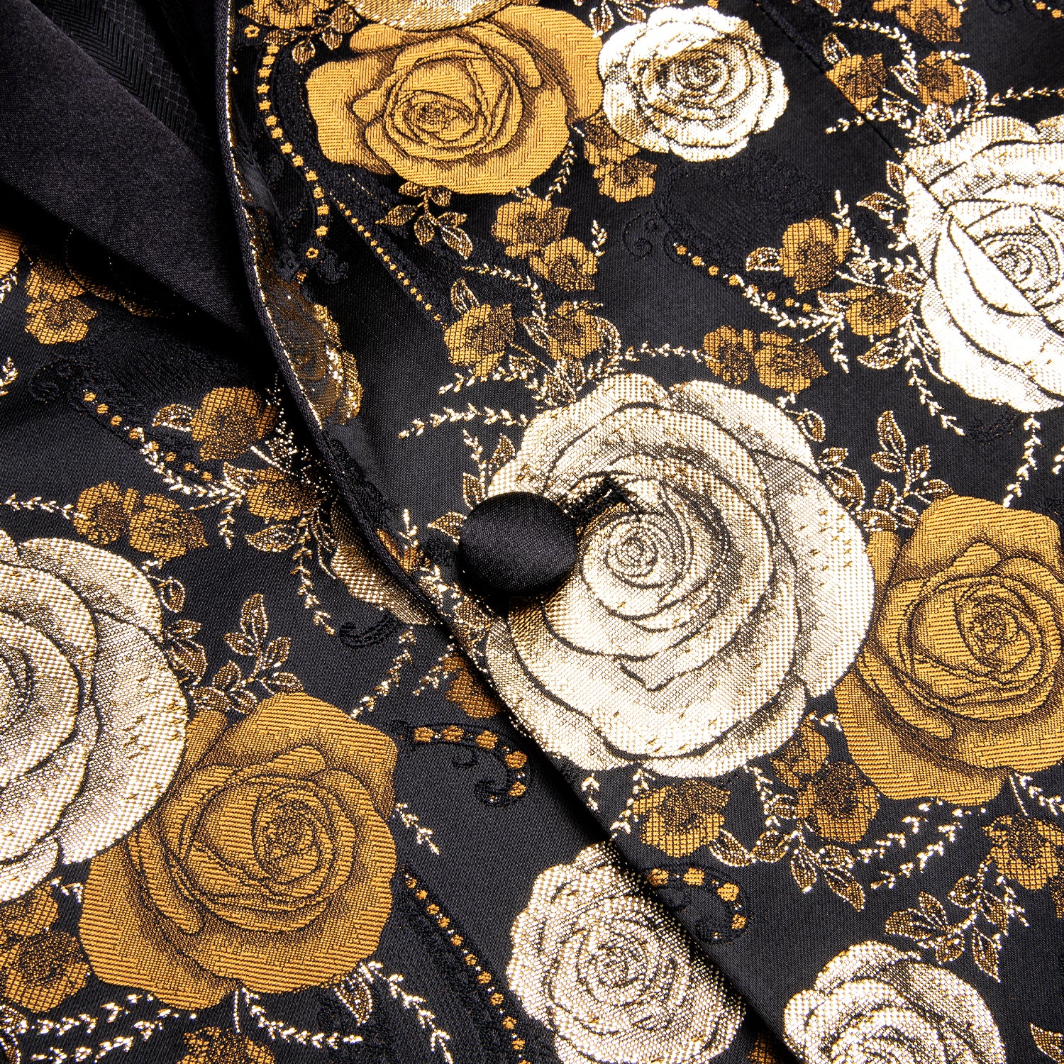 Ties2you Dress Suit Black Golden Rose Floral Novelty Mens Suit Jacket ...